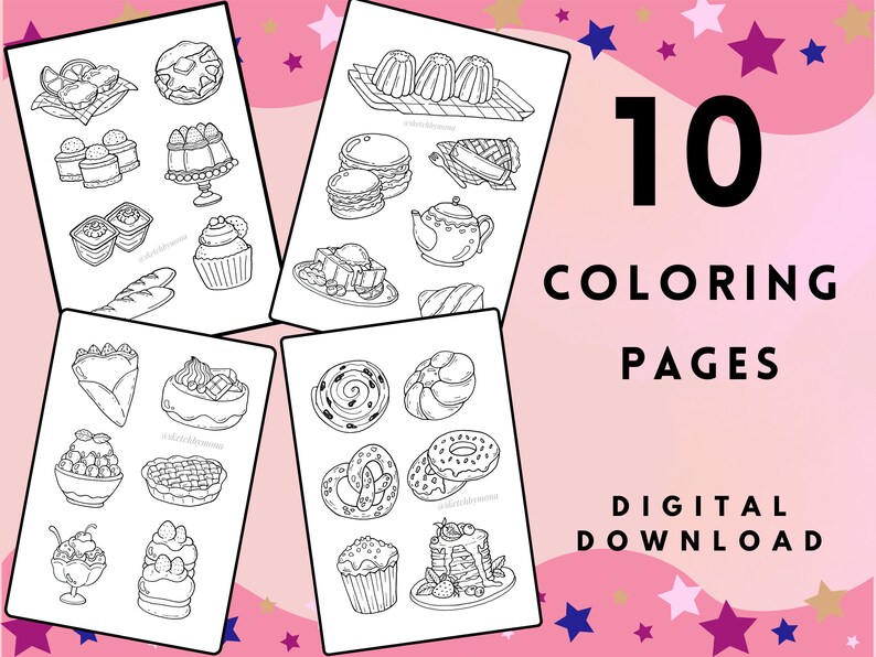 Printable Coloring Pages, Single Doodle, Digital Coloring Sheets - Etsy