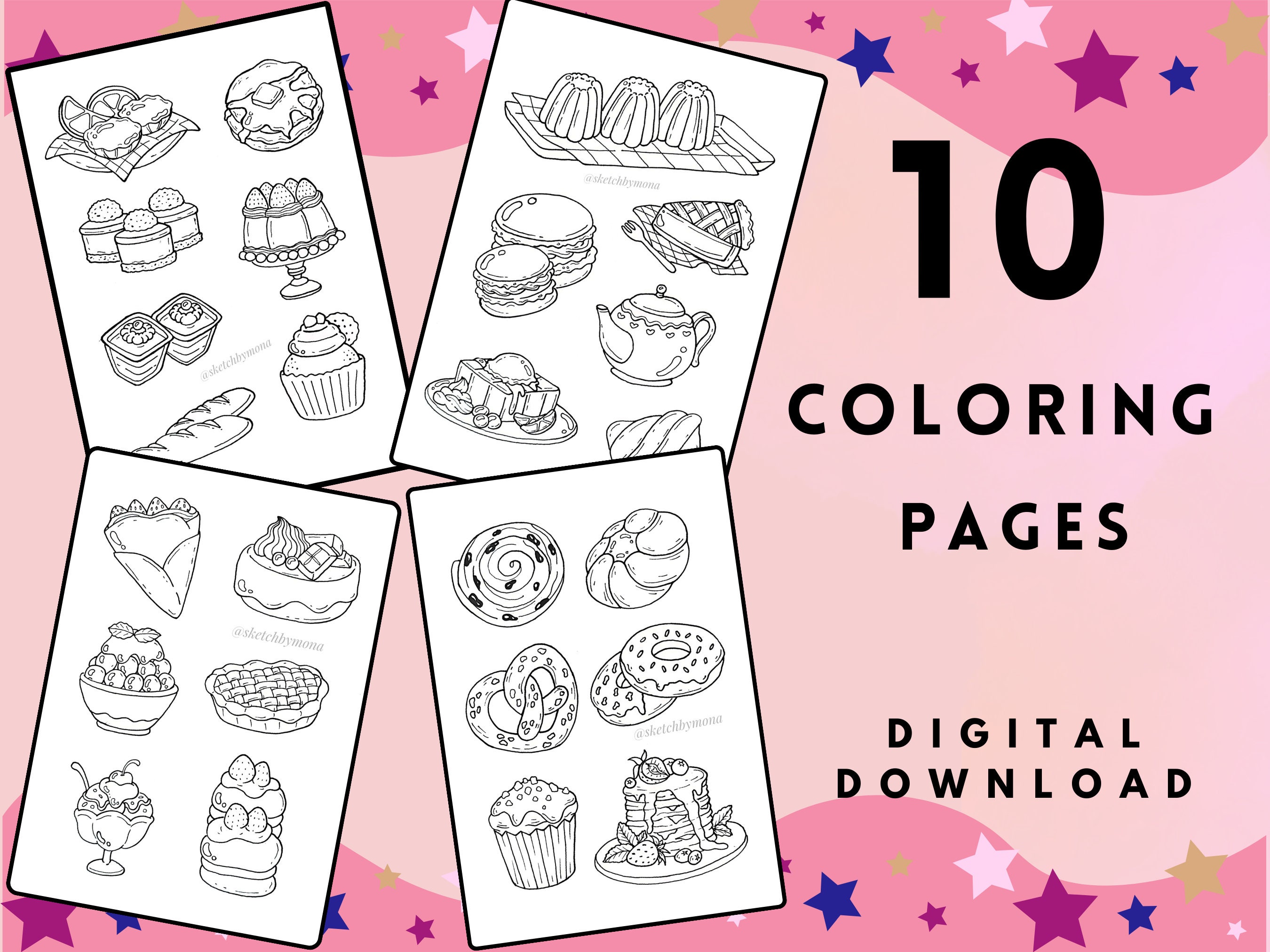 Printable Coloring Pages, Single Doodle, Digital Coloring Sheets - Etsy