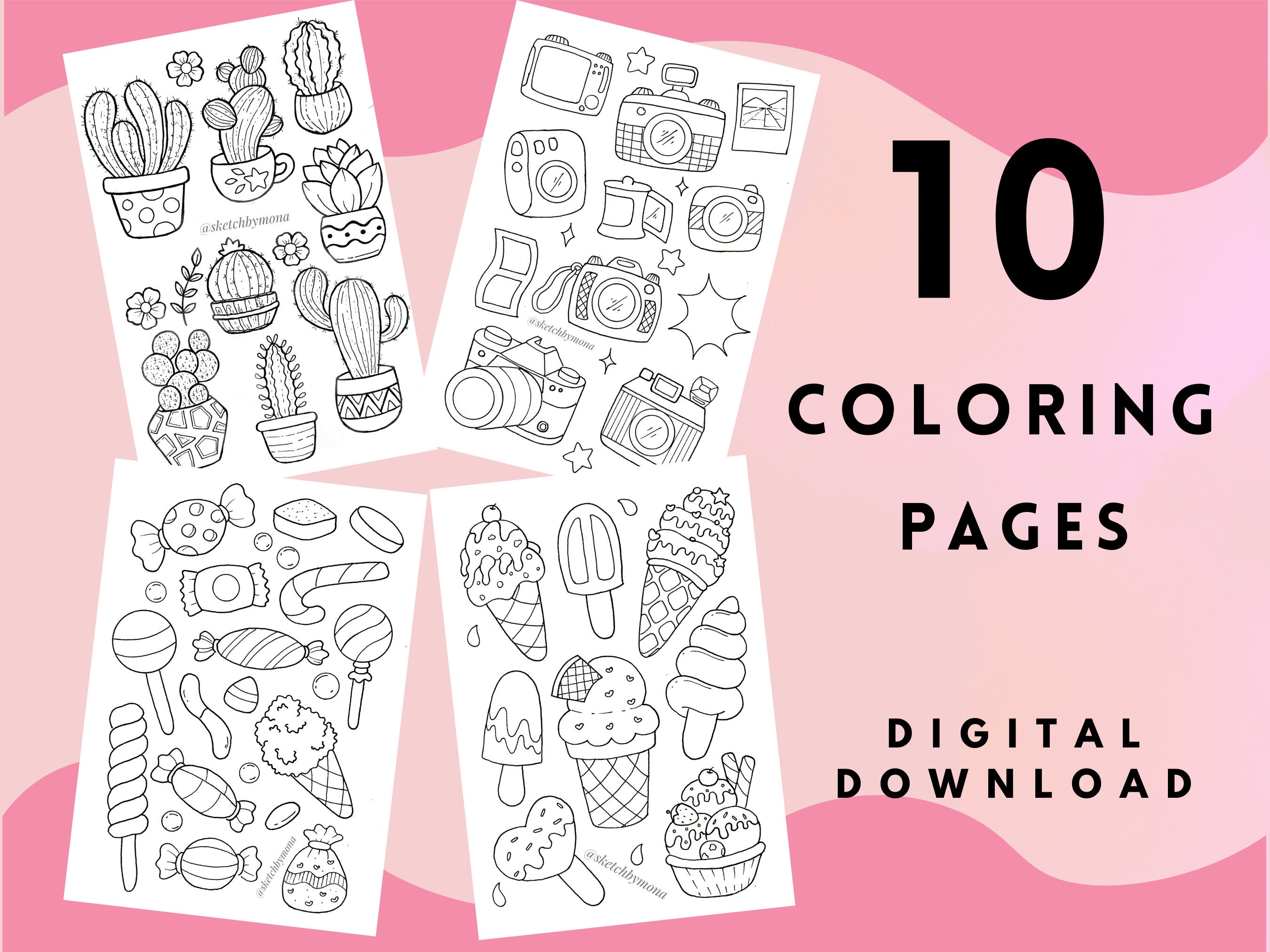 Printable Coloring Pages, Kids and Adualt, Digital Download - Etsy