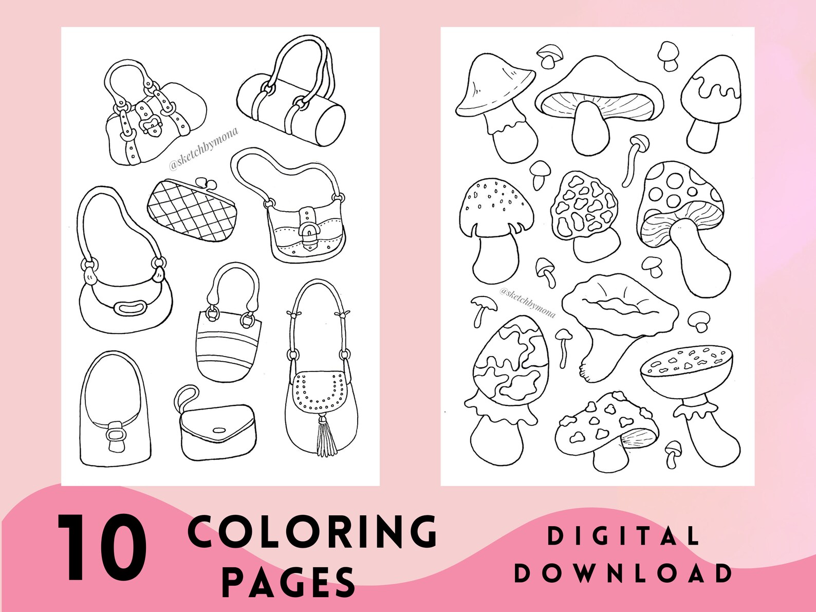 Printable Coloring Pages, Kids and Adualt, Digital Download - Etsy