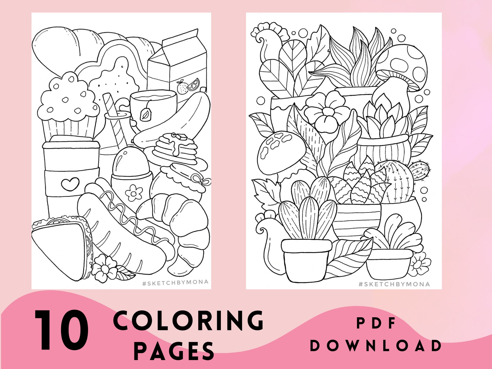 Printable Doodle Coloring Pages, Cute Coloring Sheets for Relaxing ...
