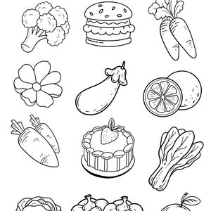 Fruits and Vegetables Coloring Pages, Coloring Worksheets, Printable ...