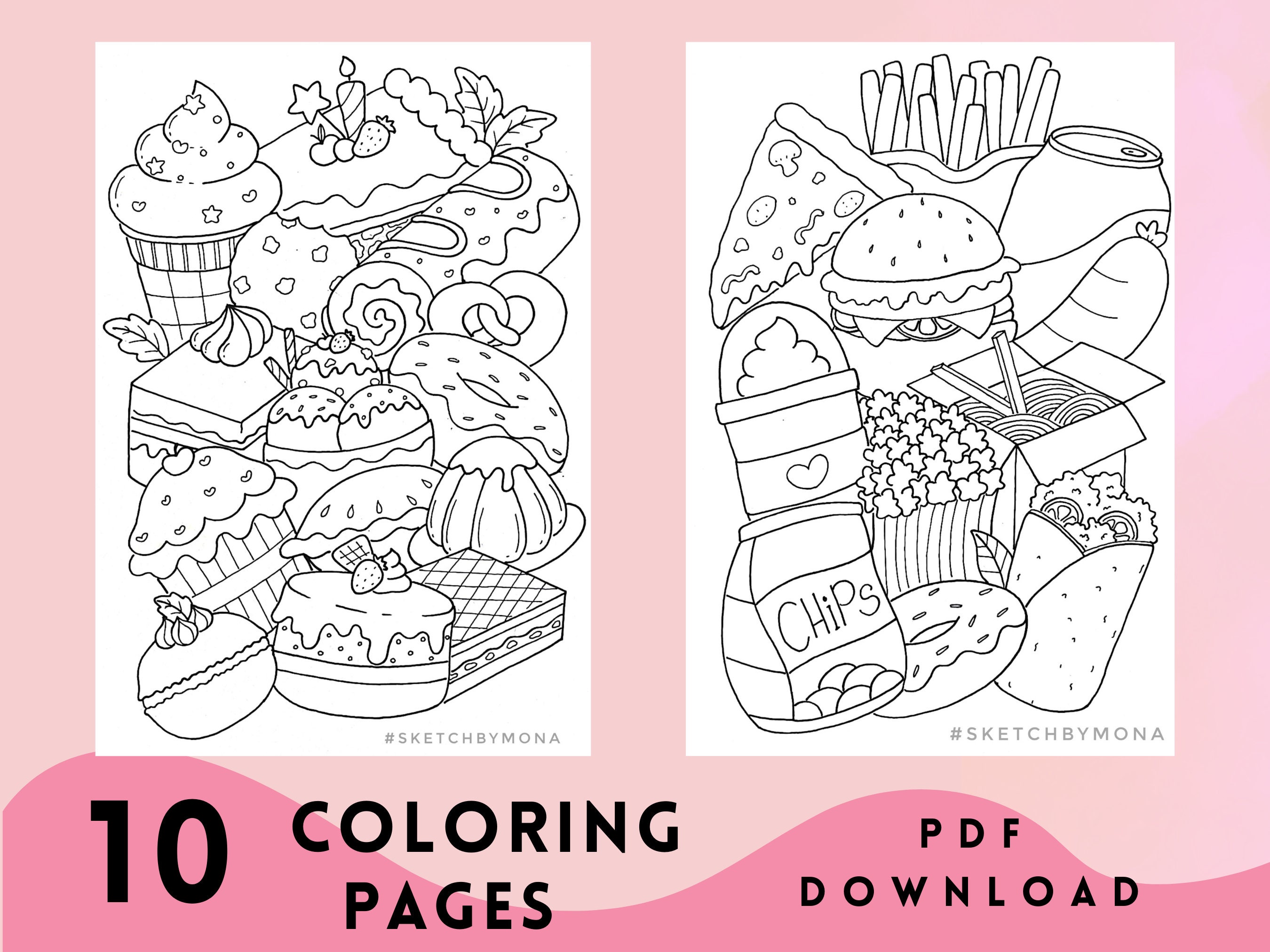 Printable Doodle Coloring Pages, Cute Coloring Sheets for Relaxing ...