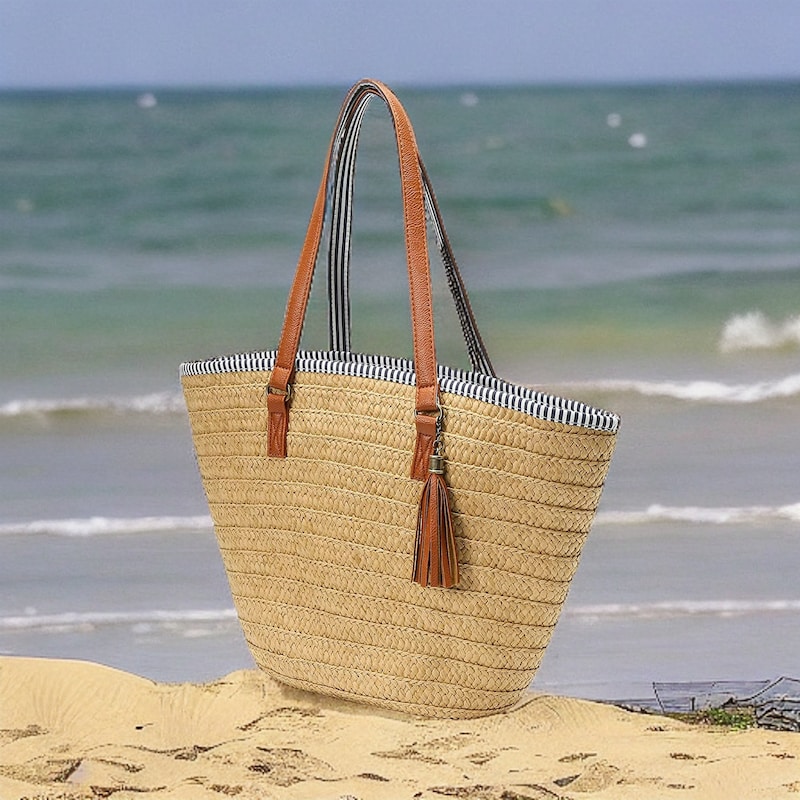 Straw Beach Bag - Etsy UK