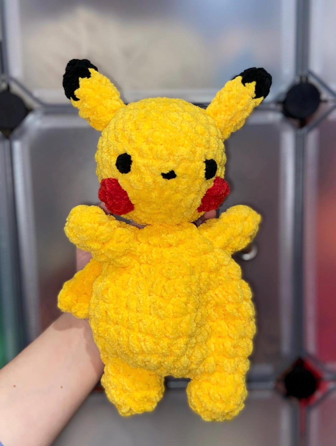 Pika the Electric Mouse Crochet Snuggler, Crochet Mouse Plushie ...