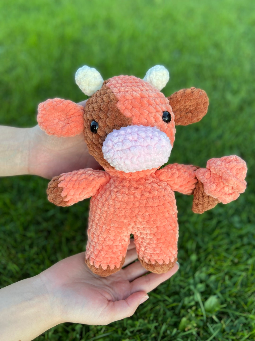 READY TO SHIP: Sherbet Cow Plushie, Ice Cream Cow Crochet, Handmade ...