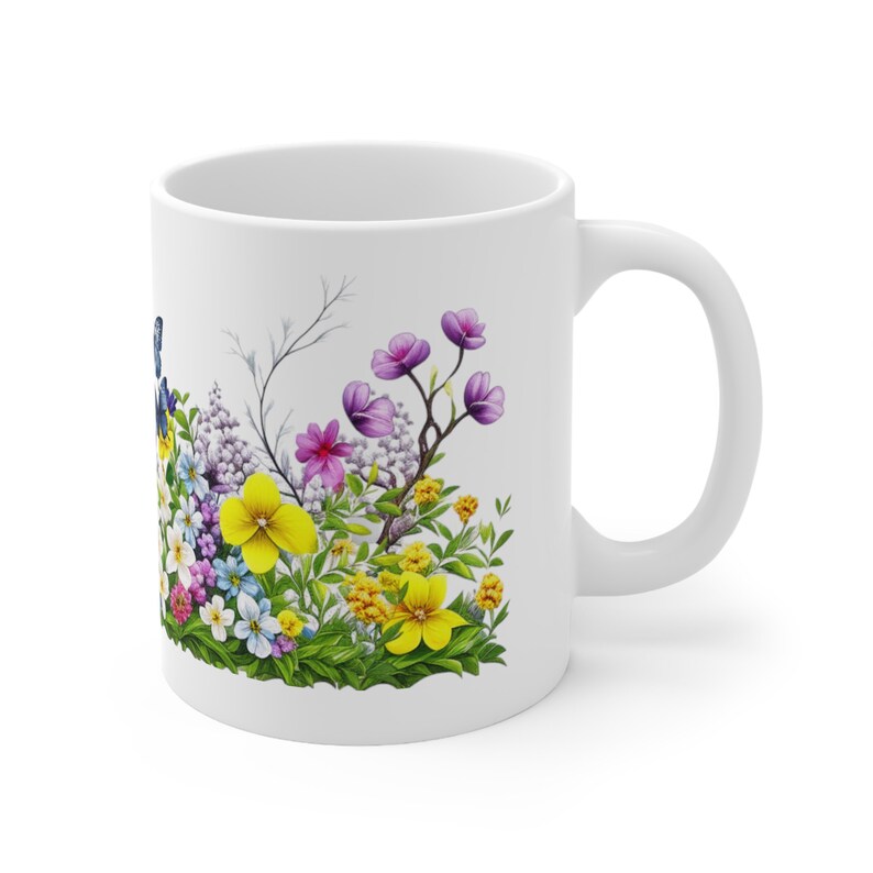SPRING FLOWERS With Butterflies Ceramic Mug 11oz (ri-76) - Etsy