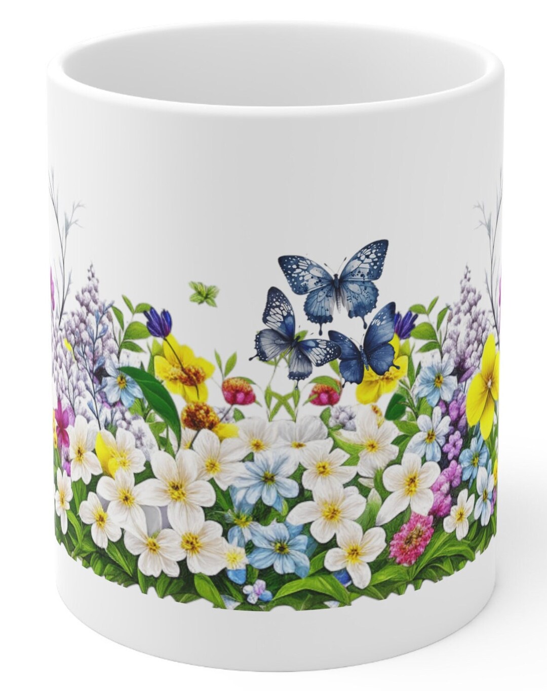 SPRING FLOWERS With Butterflies Ceramic Mug 11oz (ri-76) - Etsy