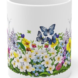 SPRING FLOWERS With Butterflies Ceramic Mug 11oz (ri-76) - Etsy