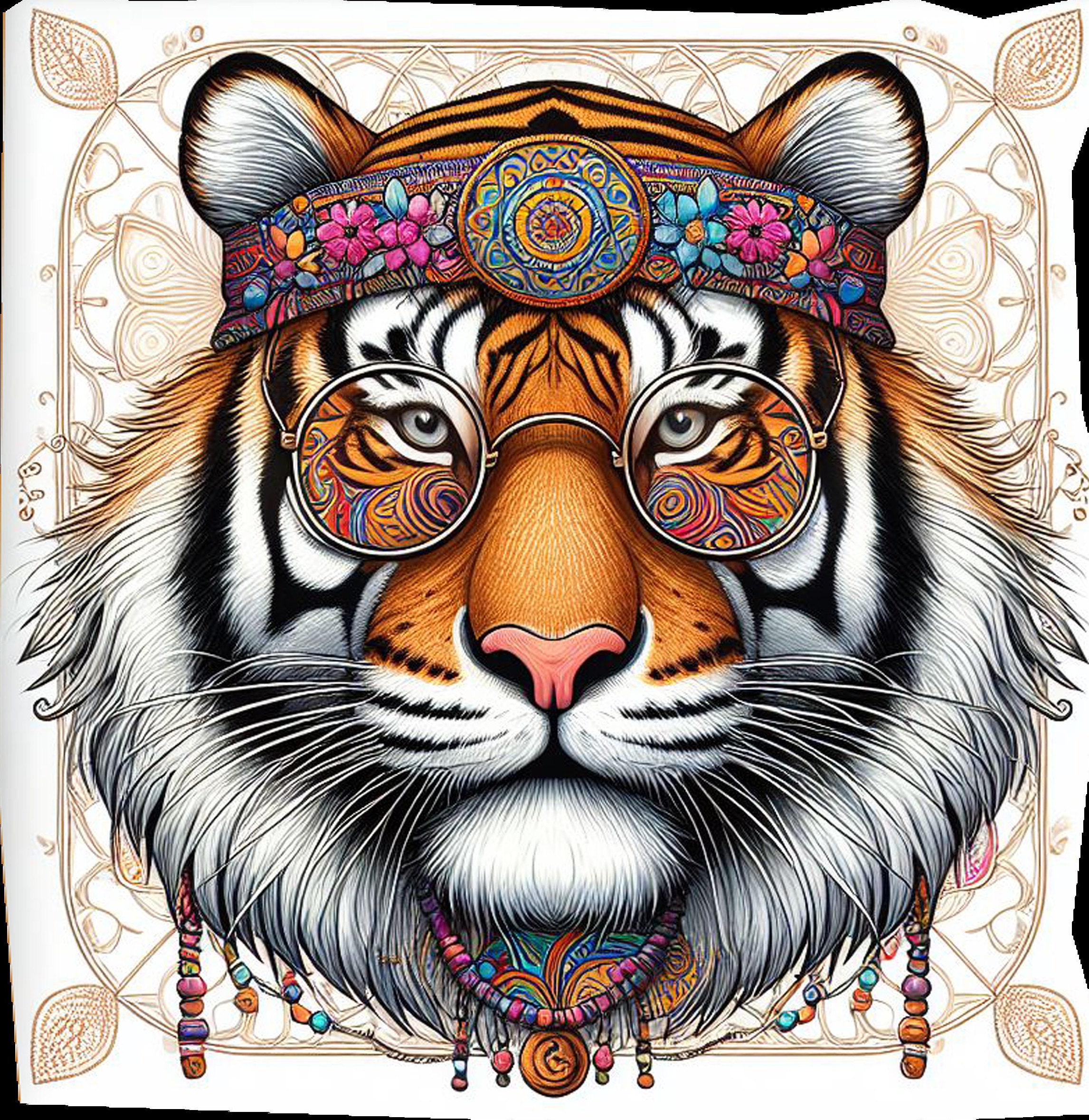 DIGITAL TIGER DOWNLOAD This Version of the Hippy Tiger Would Look Great ...