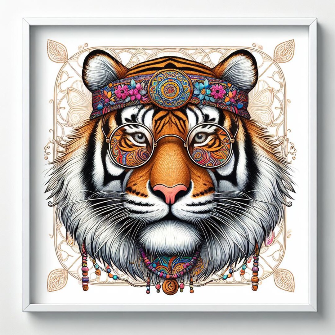 DIGITAL TIGER DOWNLOAD This Version of the Hippy Tiger Would Look Great ...