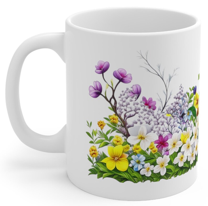 SPRING FLOWERS With Butterflies Ceramic Mug 11oz (ri-76) - Etsy