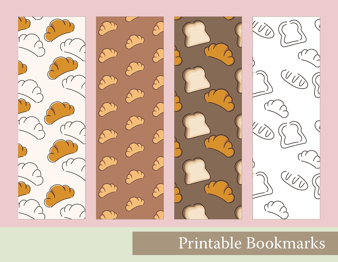 Bread Theme Printable Digital Bookmarks Printable Bookmarks Print at ...