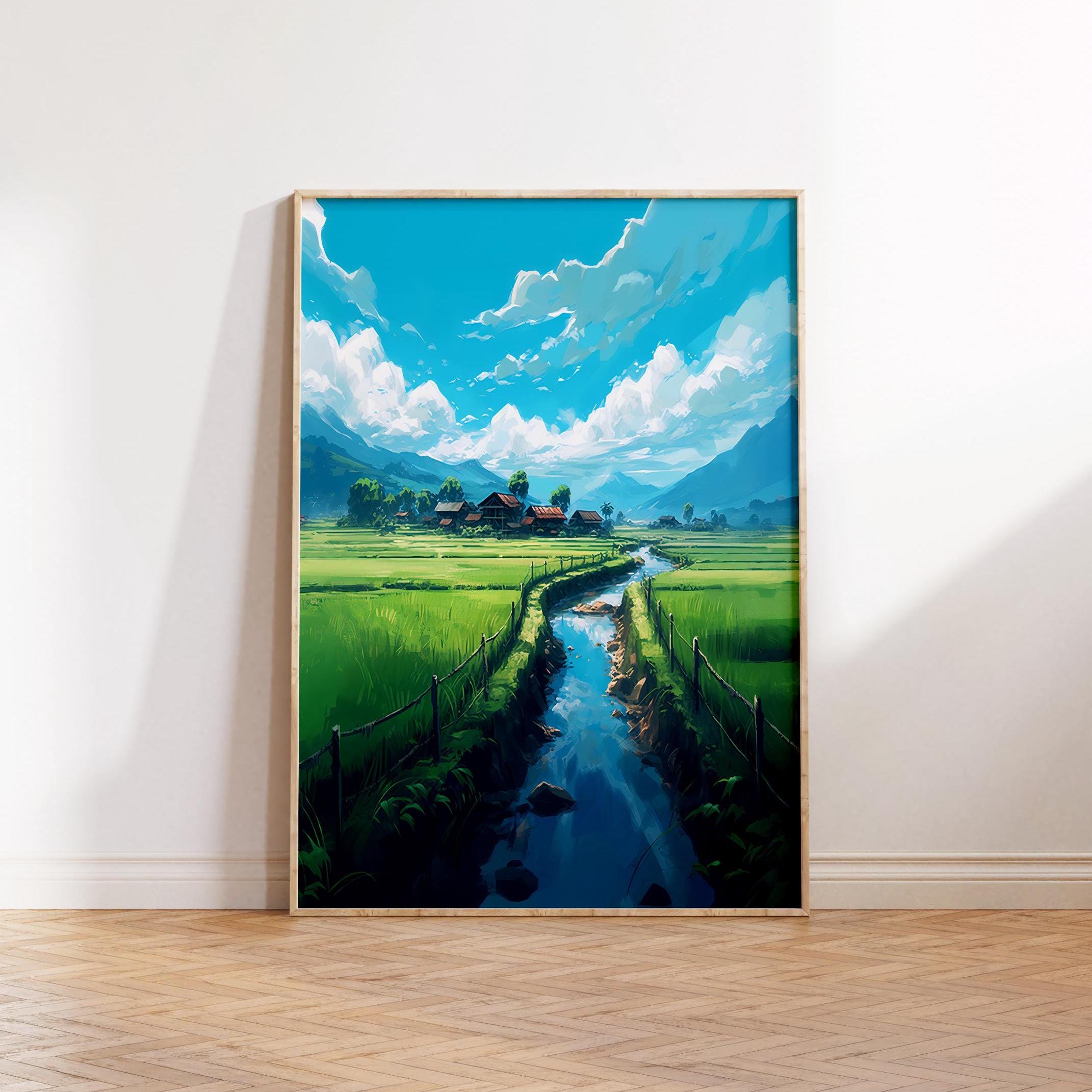 RICE FIELDS | Art Work | Poster | Wall Decor | Rice Paddies | Scenery ...
