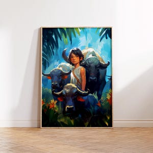 CARABAO HERDER | Philippines | Filipino Art Work | Bata | Jungle Poster ...