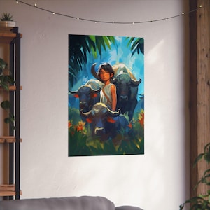 CARABAO HERDER | Philippines | Filipino Art Work | Bata | Jungle Poster ...