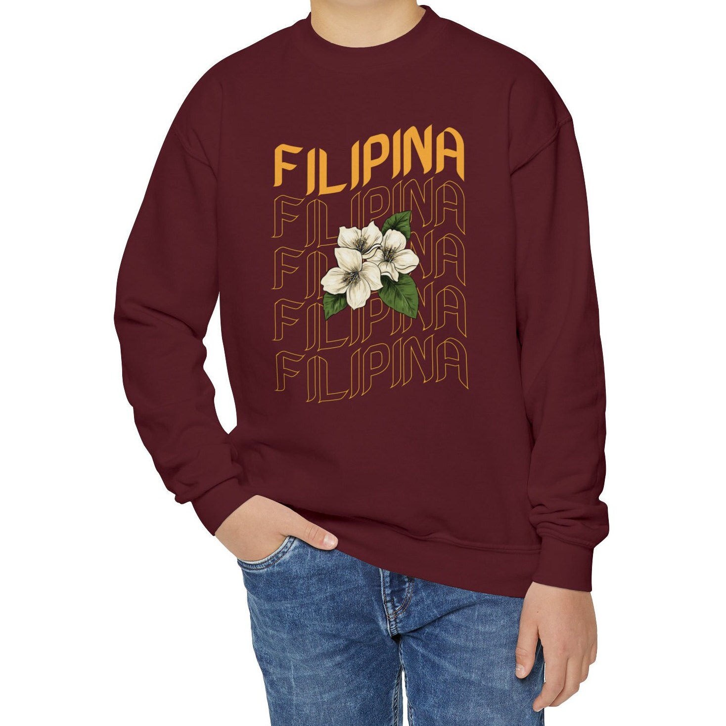 KIDS Filipina Sampaguita | Kids Crewneck | Filipino Sweater | Gift ...