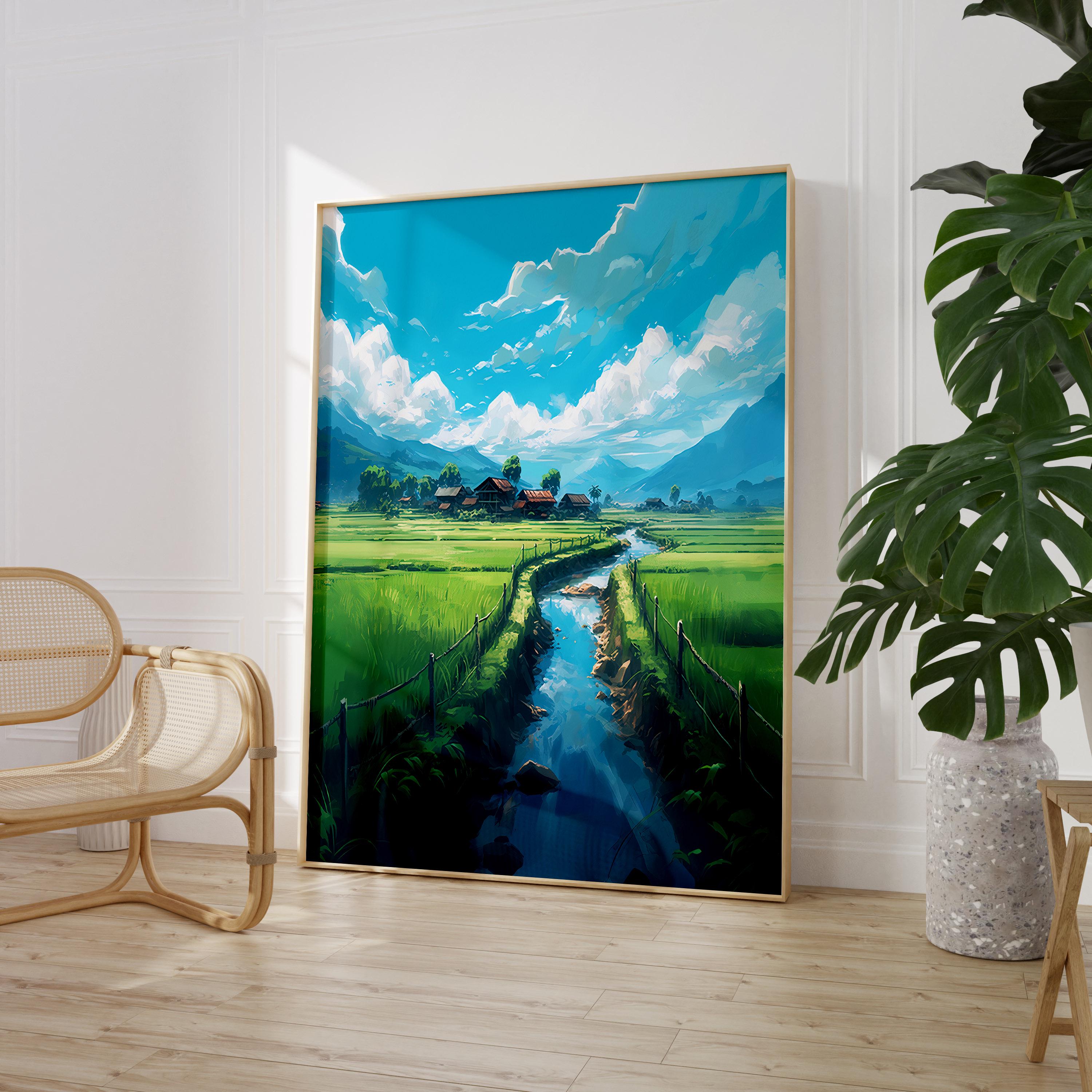 RICE FIELDS | Art Work | Poster | Wall Decor | Rice Paddies | Scenery ...