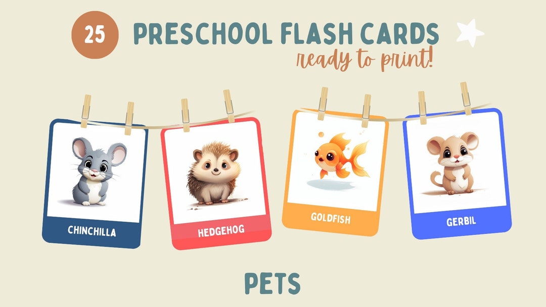 Pet Flashcards for Kids | Montessori-inspired Animal Flashcards ...