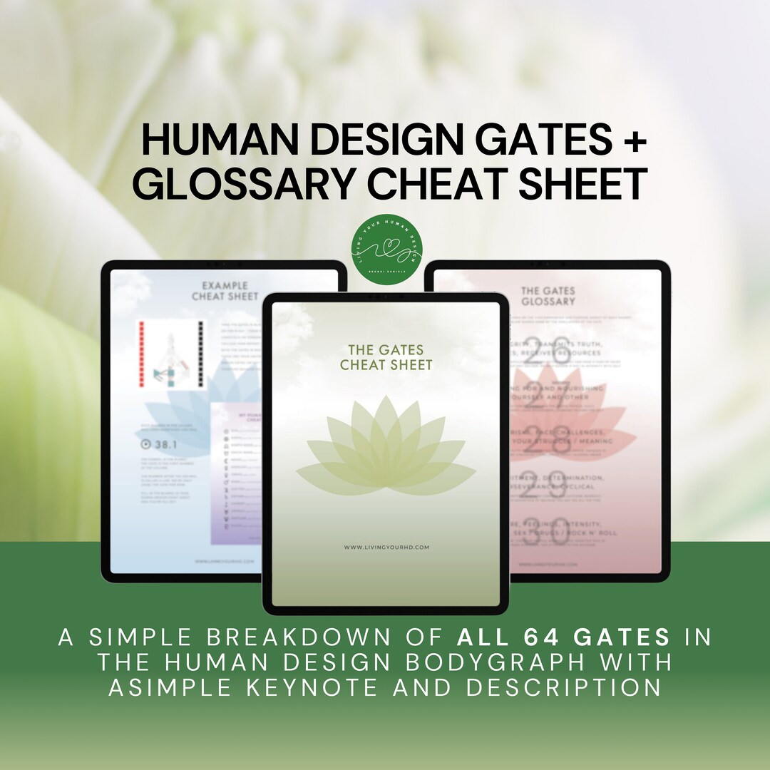 Human Design Gates + Glossary Cheat Sheet (A Simple Breakdown of All 64 ...