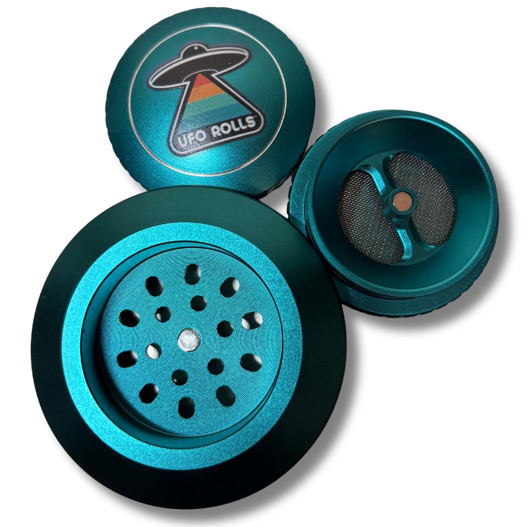 UFO Rolls Turquoise Aluminum Herb Grinder – 2.75" 3-piece With 2.2 ...
