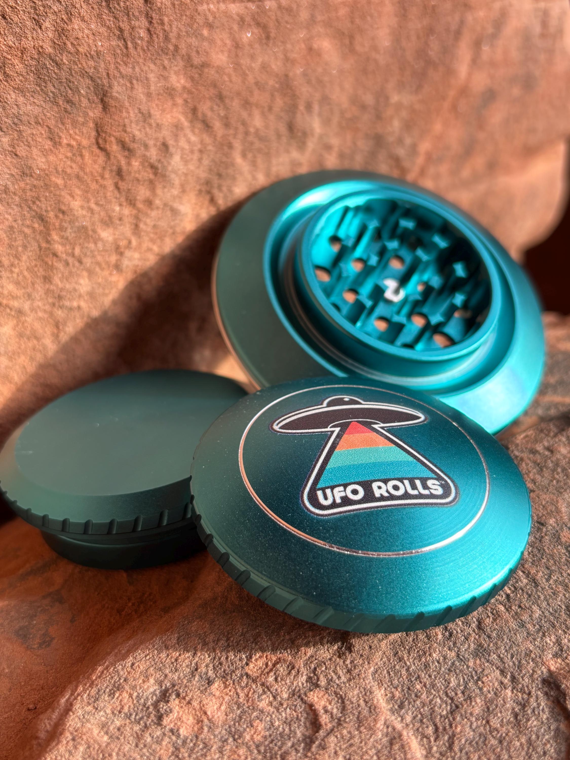 UFO Rolls Turquoise Aluminum Herb Grinder – 2.75" 3-piece With 2.2 ...
