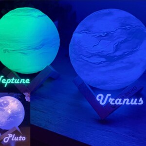 NASA Space Planet Lamps, Multi-color Moon, Saturn, Pluto, Earth, Sun ...
