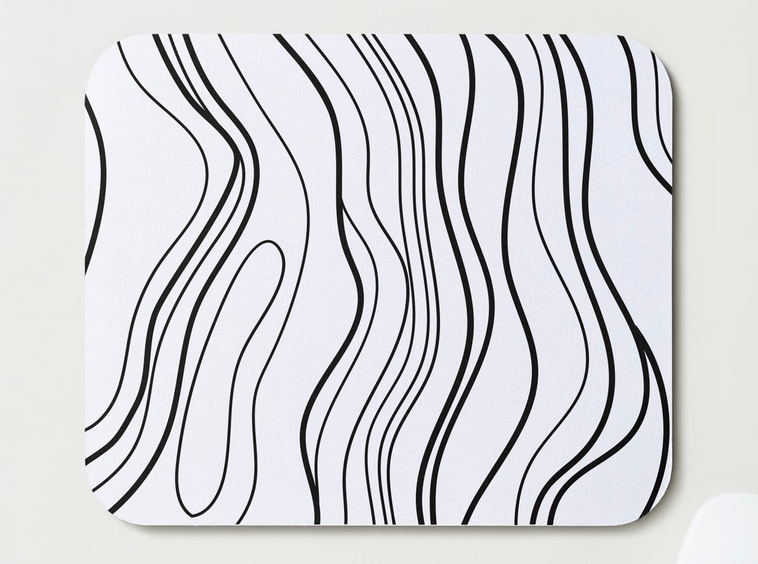 Simple Minimalistic Swirls Mouse Pad/ Mouse Pad/ Gift for Him/ Gift for ...