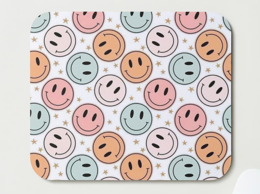 Happy Face Mouse Pad / Cute Mouse Pad / Simple Mouse Pad / Happy Mouse ...