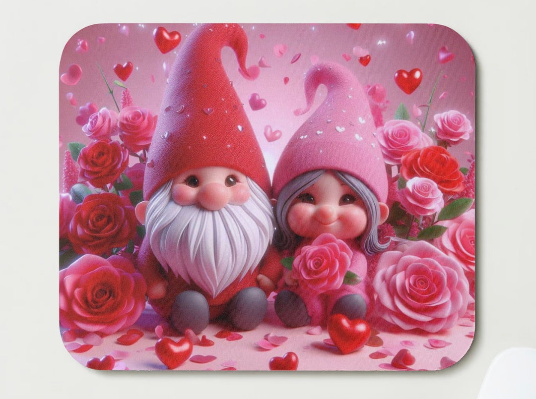 Gnome Love/ Gnome Mouse Pad /cute Mouse Pad/ Gift for Her/ Gift for Him ...