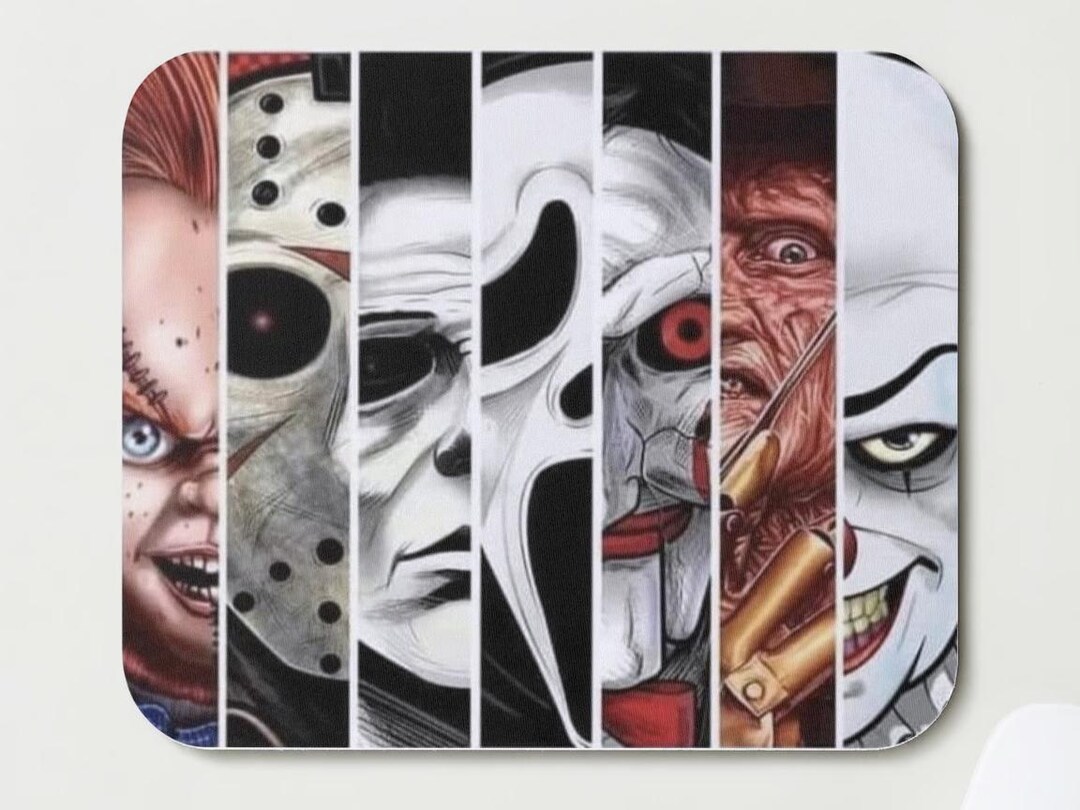 Halloween Horror Characters Mouse Pad: Fall Office Decor - Etsy
