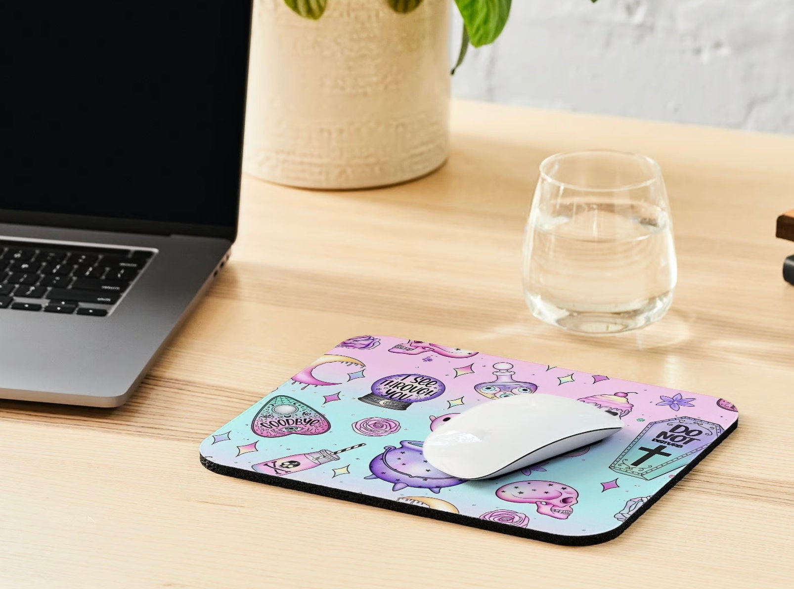 Pastel Goth Mouse Pad/ Ghost / Pastel/ Pastel Goth / Mouse Pad/ Moon ...