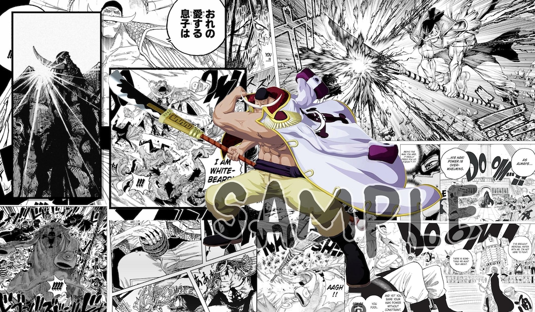 One Piece OP Playmat White Beard Edward Newgate TCG CCG Playmat Custom ...