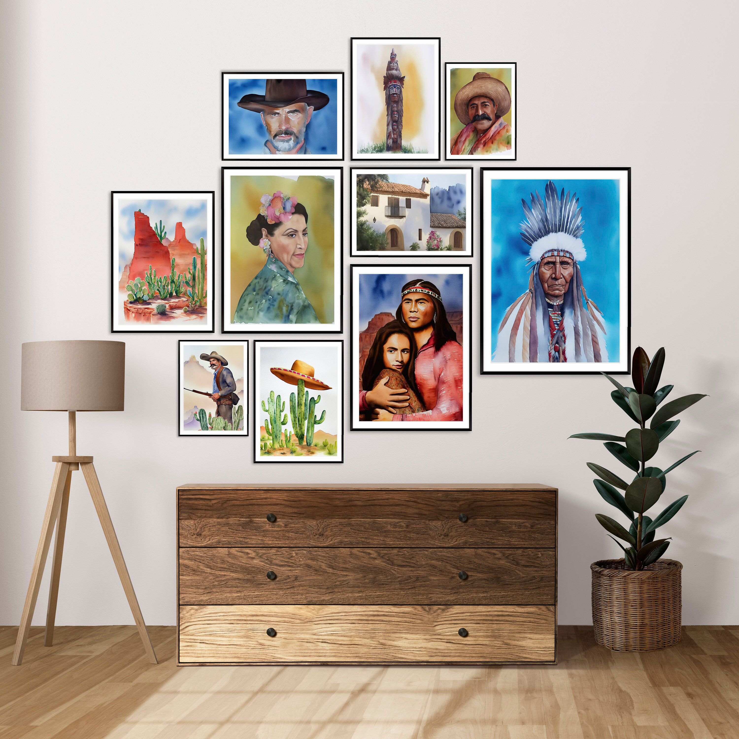 Western Poster Gallery Wall Art Set Watercolor Western - Etsy