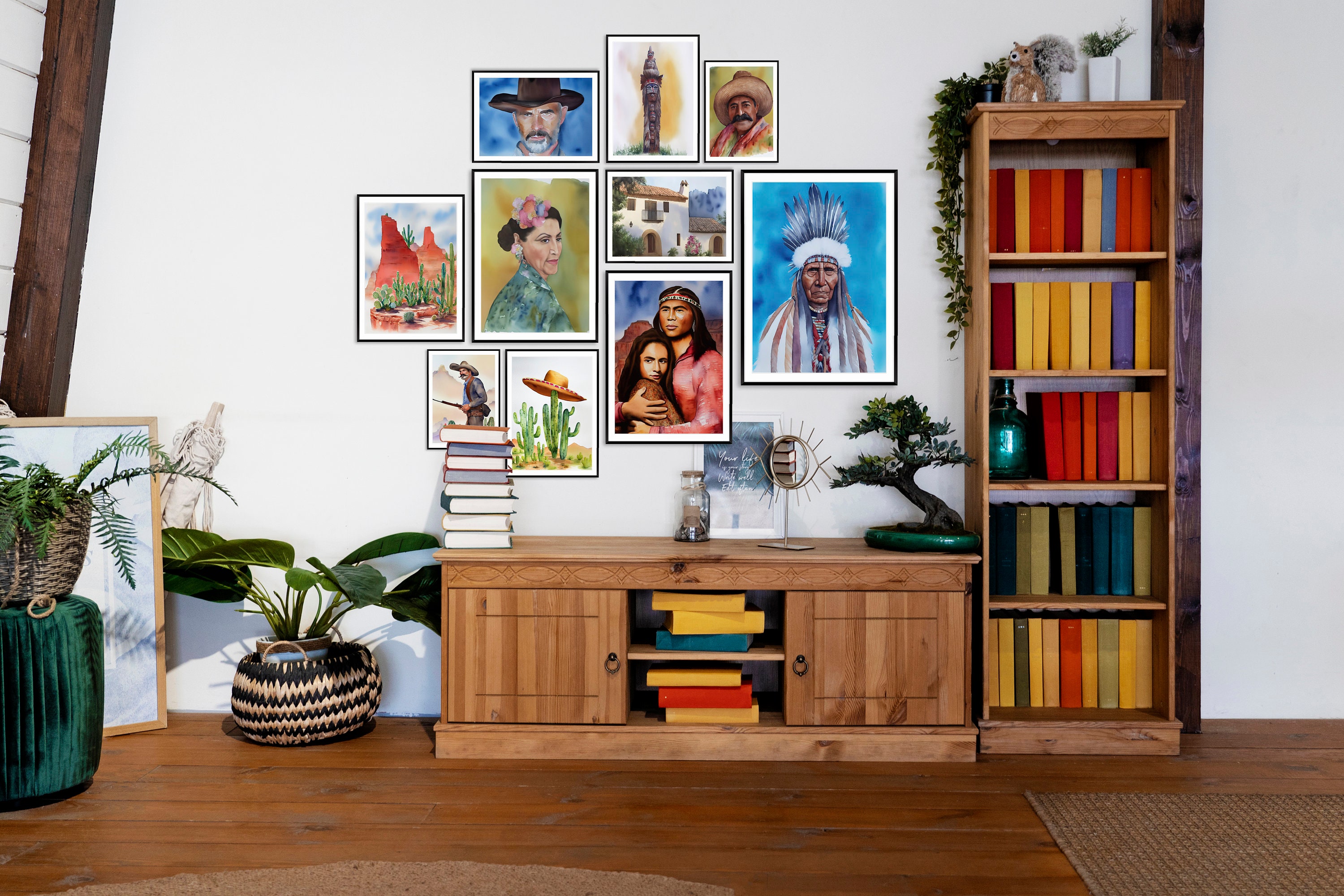 Western Poster Gallery Wall Art Set Watercolor Western - Etsy