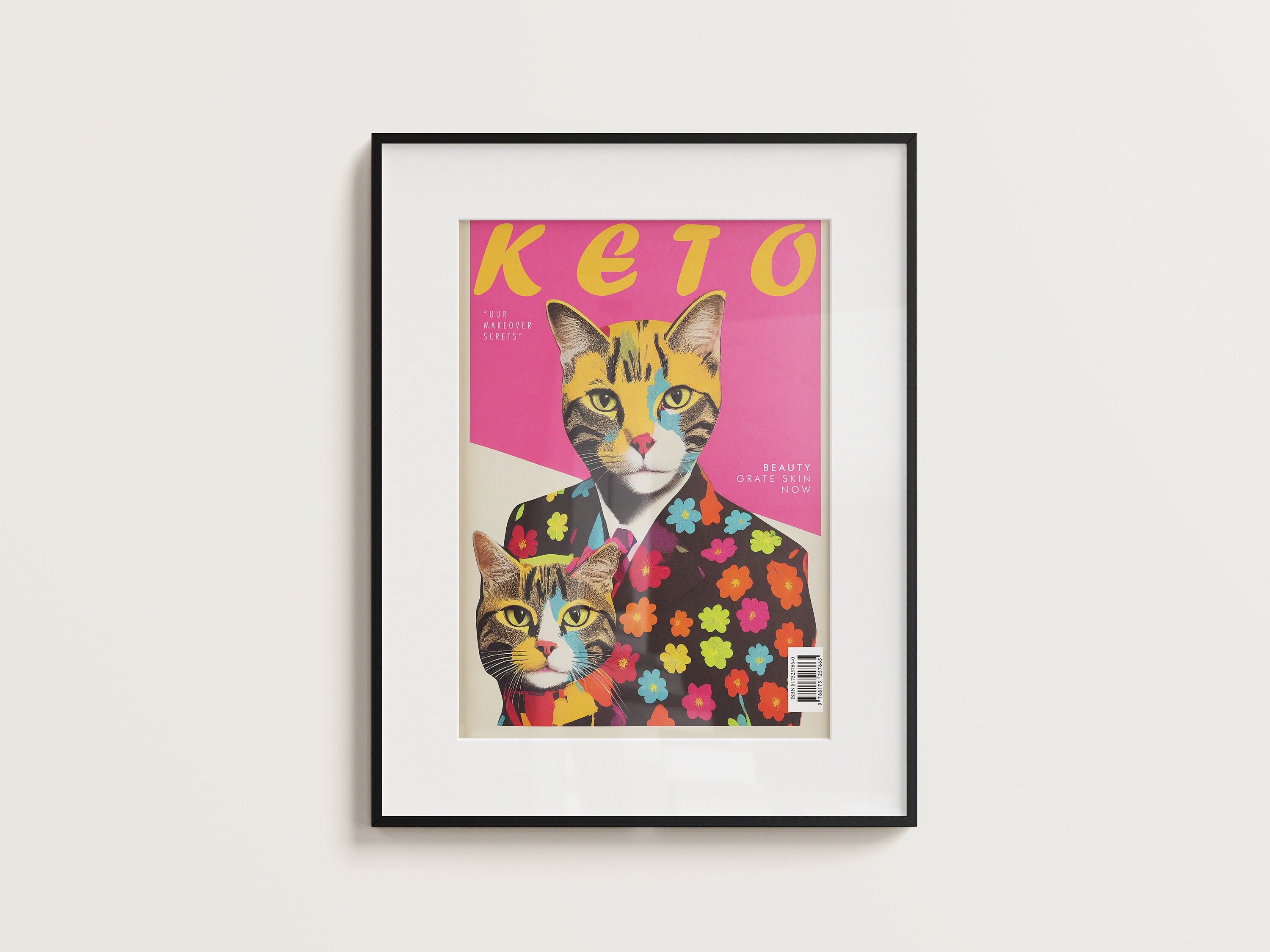 Retro Cat Printable Pop Art Trendy Retro Wall Art Funky Wall - Etsy