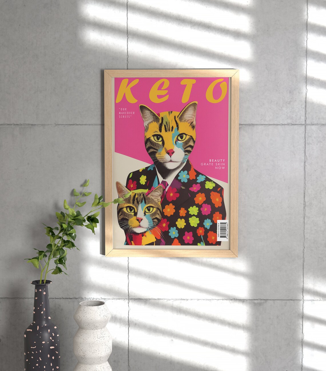 Retro Cat Printable Pop Art Trendy Retro Wall Art Funky Wall - Etsy
