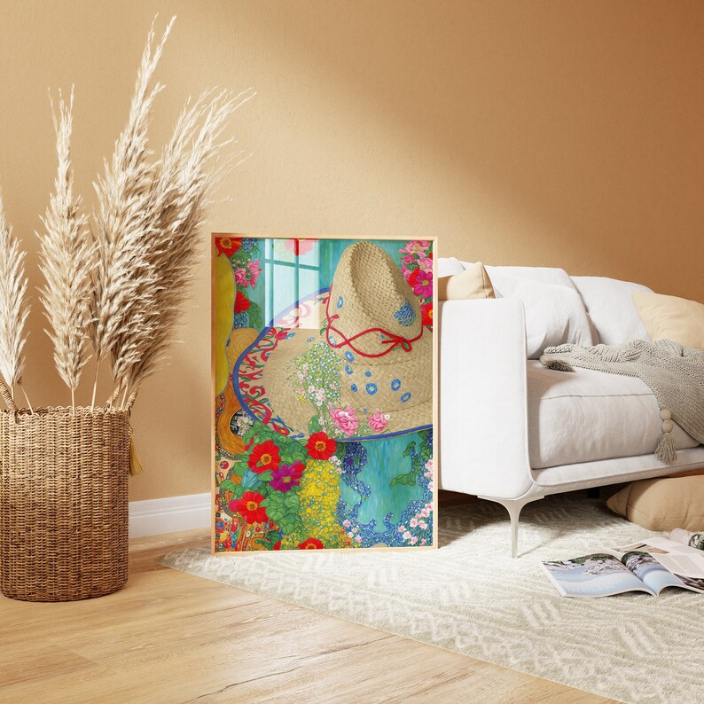 Mexican Painting Wall Art Print, Latino Art Wall Decor Set of 2 ...