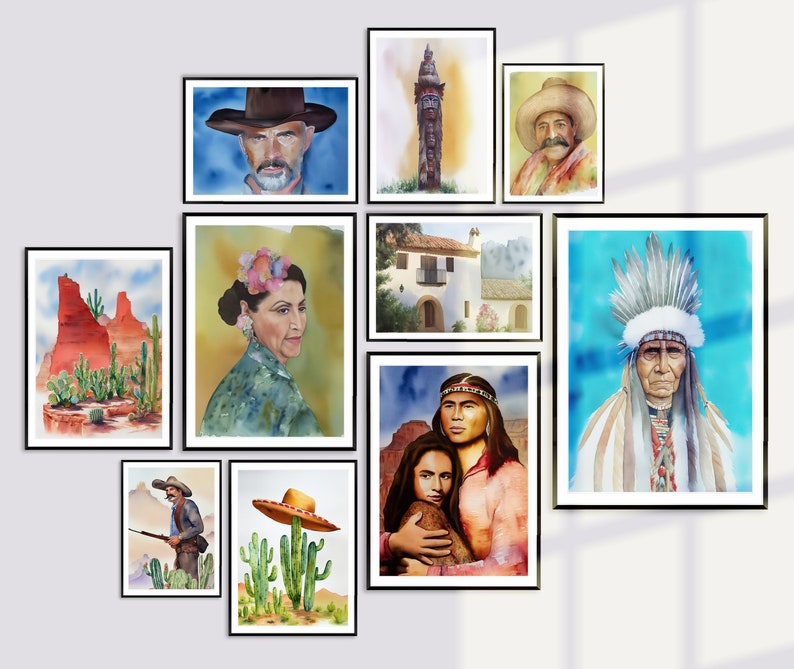 Western Poster Gallery Wall Art Set Watercolor Western - Etsy