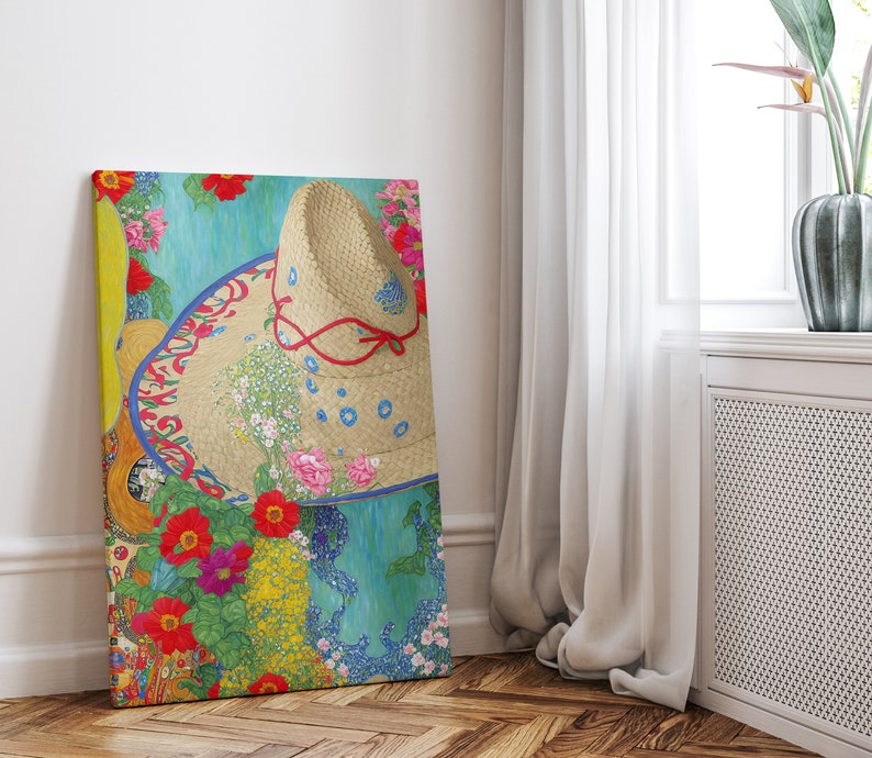 Mexican Painting Wall Art Print, Latino Art Wall Decor Set of 2 ...