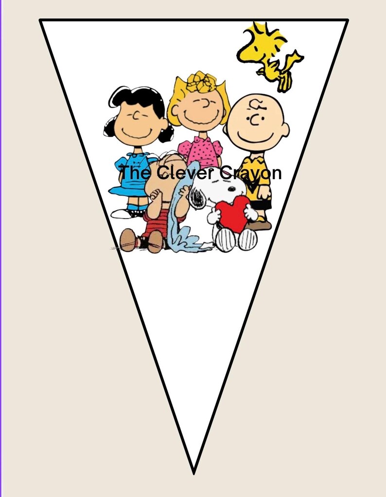 Charlie Brown|the Peanuts|snoopy| Welcome Pennant-banner Editable Canva ...
