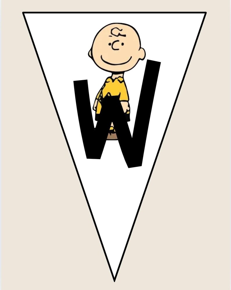 Charlie Brown|the Peanuts|snoopy| Welcome Pennant-banner Editable Canva ...