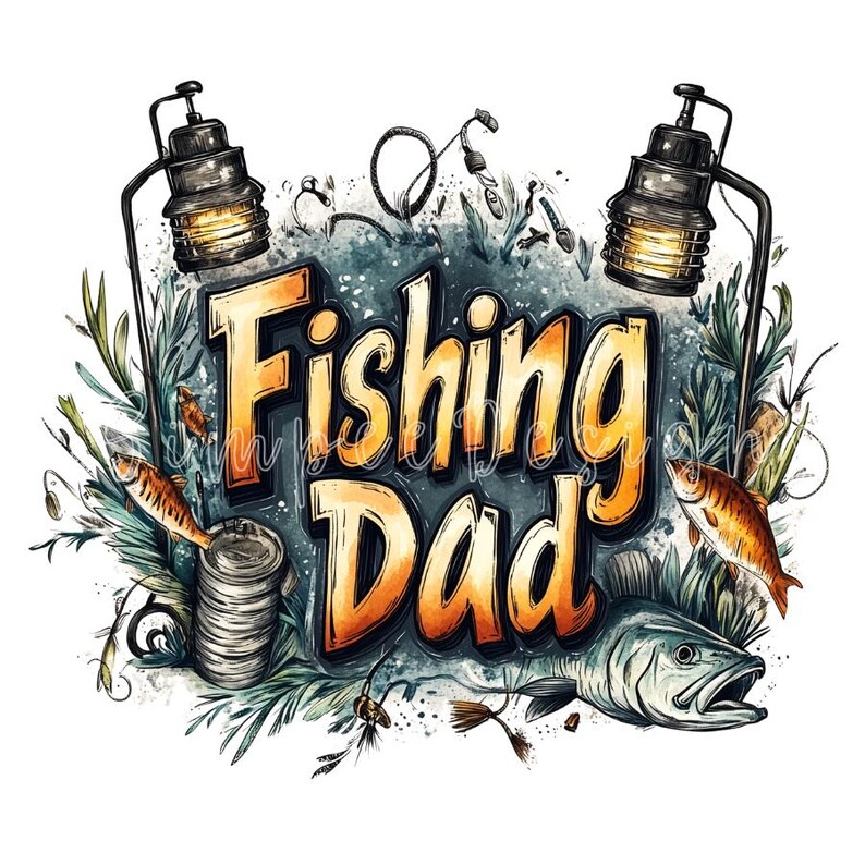 Fishing Dad Sublimation Design – Rustic Father’s Day PNG With Fish ...