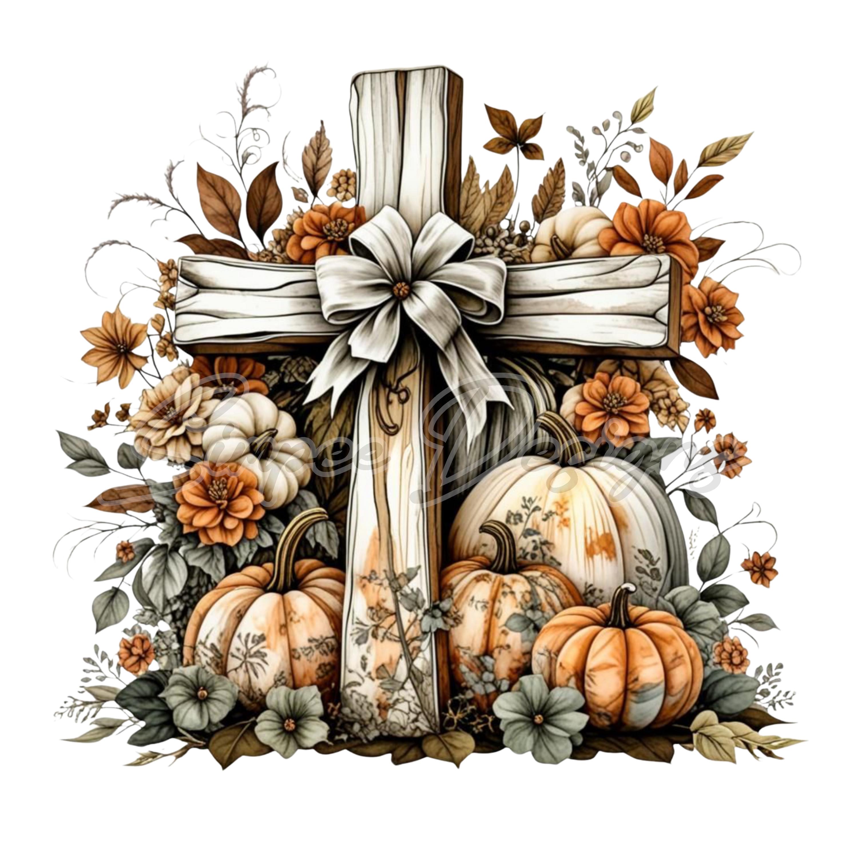 Faith Fall Cross PNG | Rustic Pumpkin Sublimation (digital Download) - Etsy