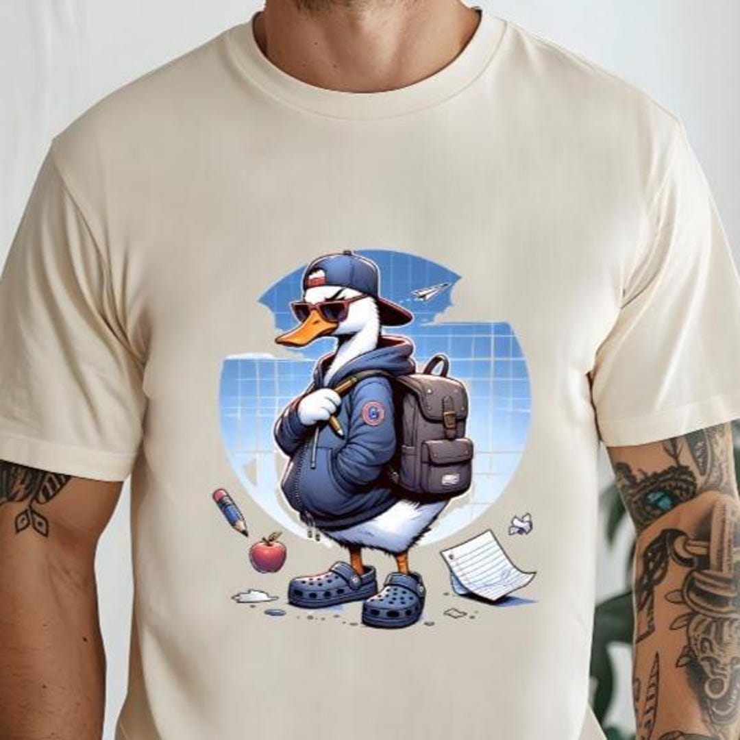 Cool Duck Back to School PNG | Hip Duck Student With Backpack and ...