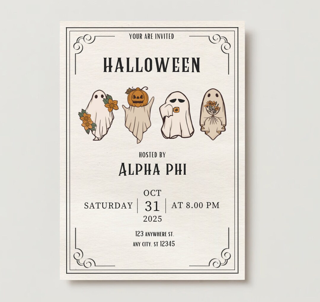 Cute Ghost Invitation Template - Etsy