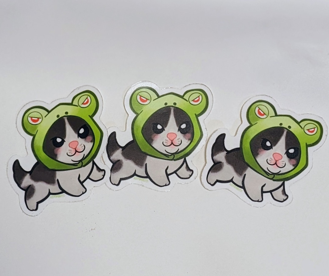 Frog Kitty Stickers / 4x3 Inch / Matte - Etsy