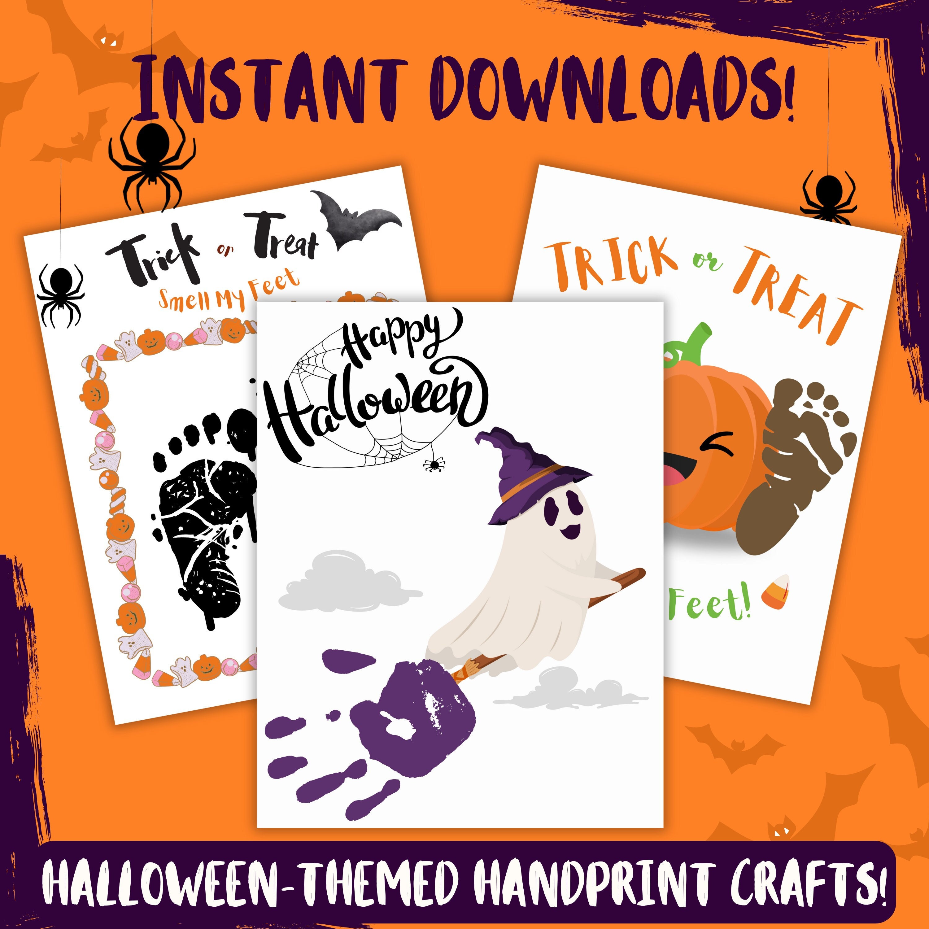 Halloween Handprint Craft | Fall Handprint Art | Halloween Activities ...