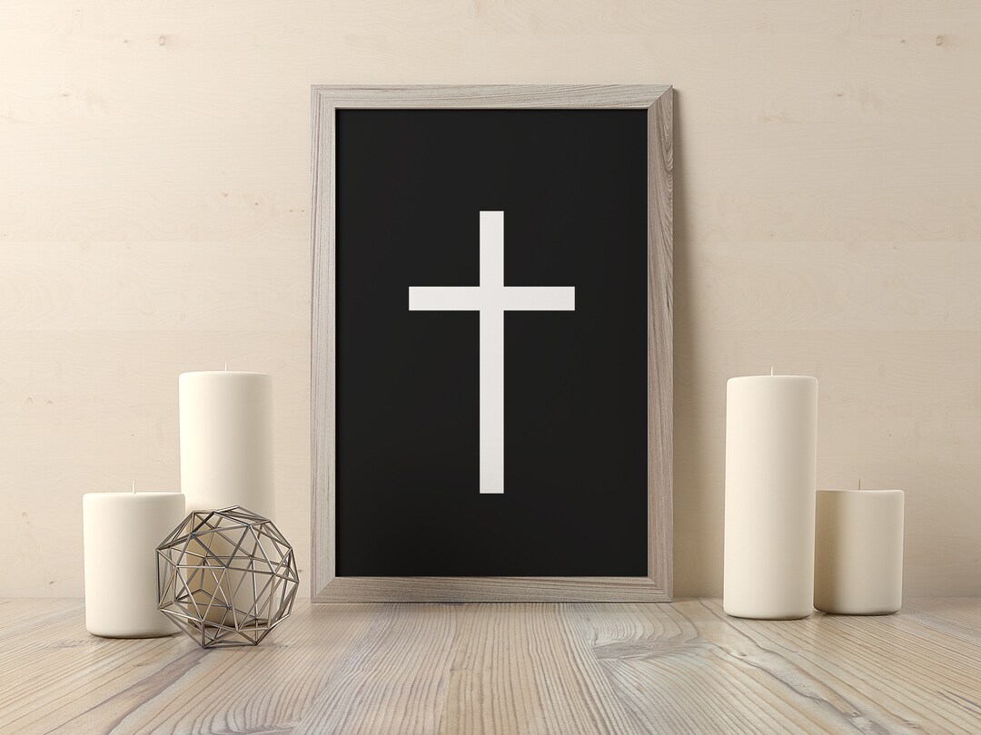 White Cross Minimal Wall Print Minimal Wall Art Poster Prints Home ...