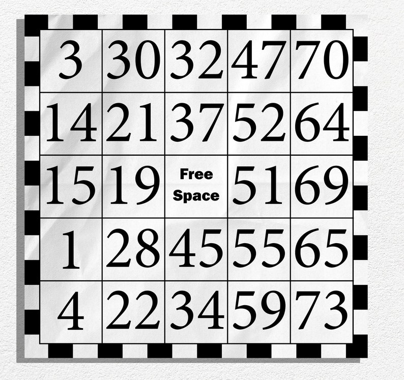 20 American Bingo Cards With Chequered Borders - Etsy